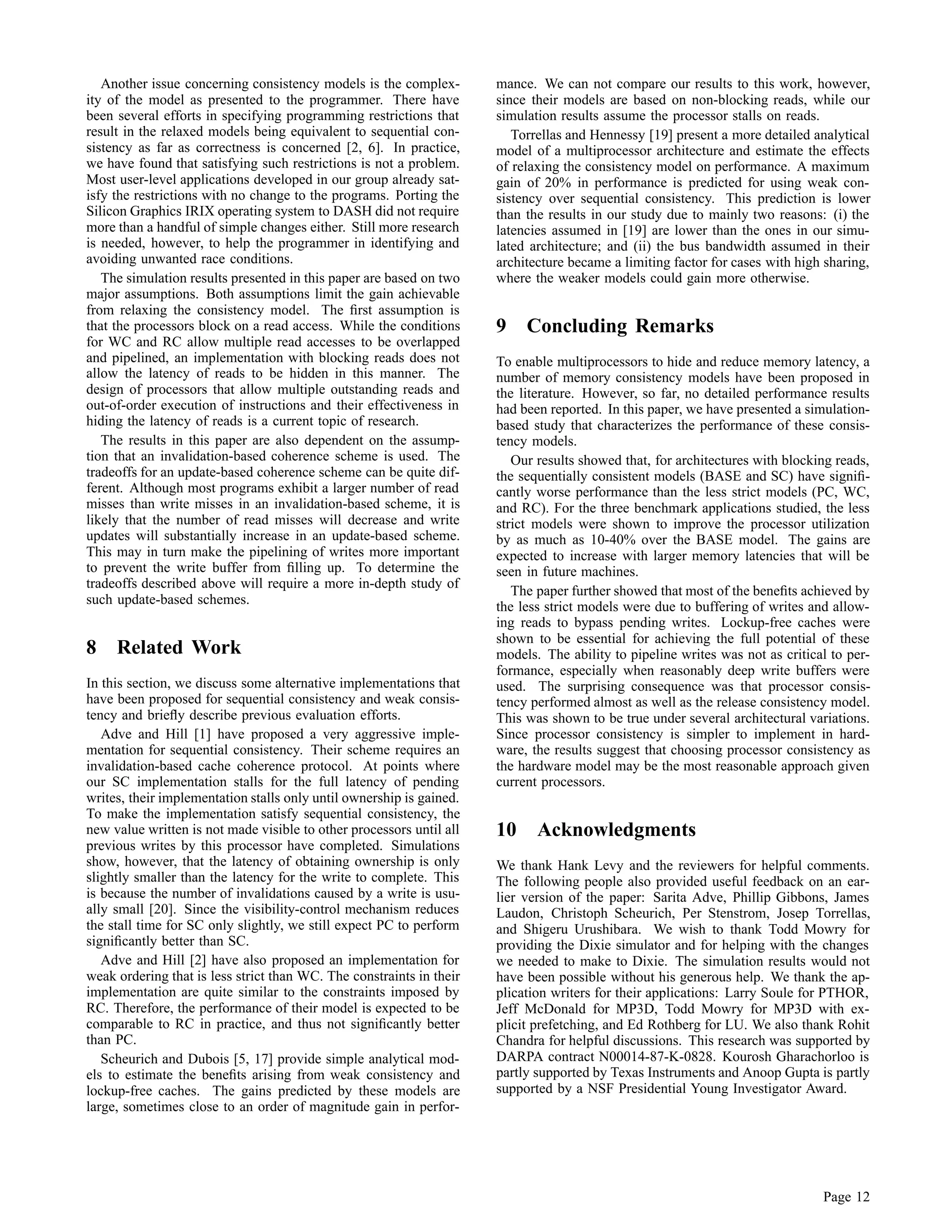 Memory consistency models | PDF