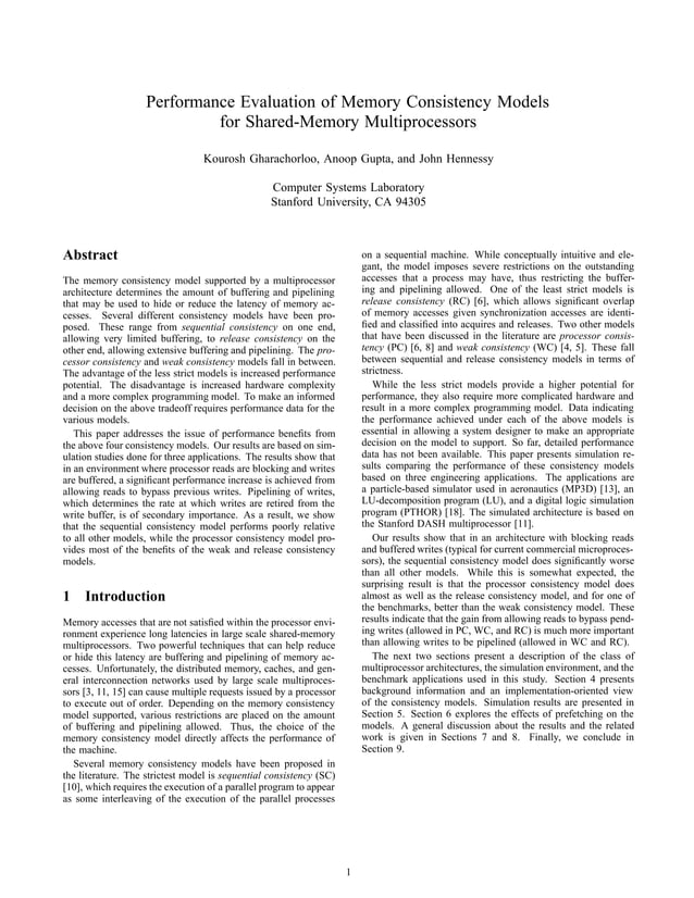 Memory consistency models | PDF | Databases | Computer Software and Applications