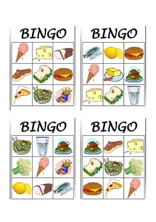 Lotería Frutas y Verduras en INGLES para imprimir Printable Fruits and ...