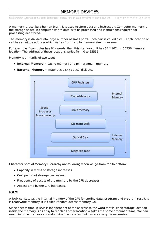 Memory devices | PDF | Data Storage and Warehousing | Computing