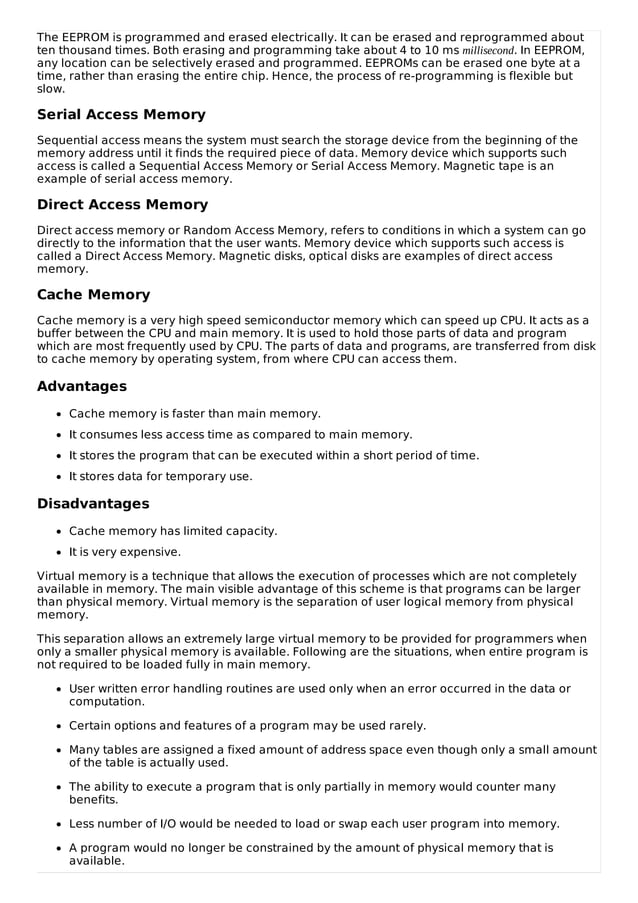 Memory devices | PDF | Data Storage and Warehousing | Computing