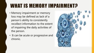 Memorydisorder psycology | PPTX