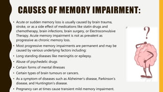 Memorydisorder psycology | PPTX