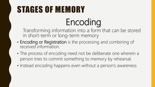 Memorydisorder psycology | PPTX