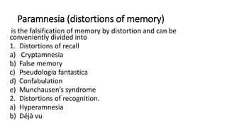 Memory Disorders | PPT