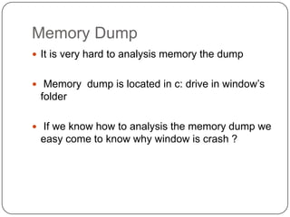 Memory Dump | PPT