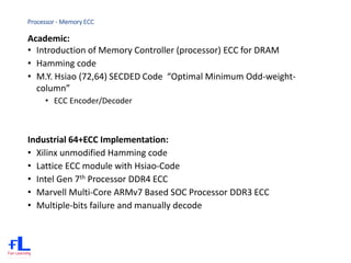 Memory ECC - The Comprehensive of SEC-DED. | PDF