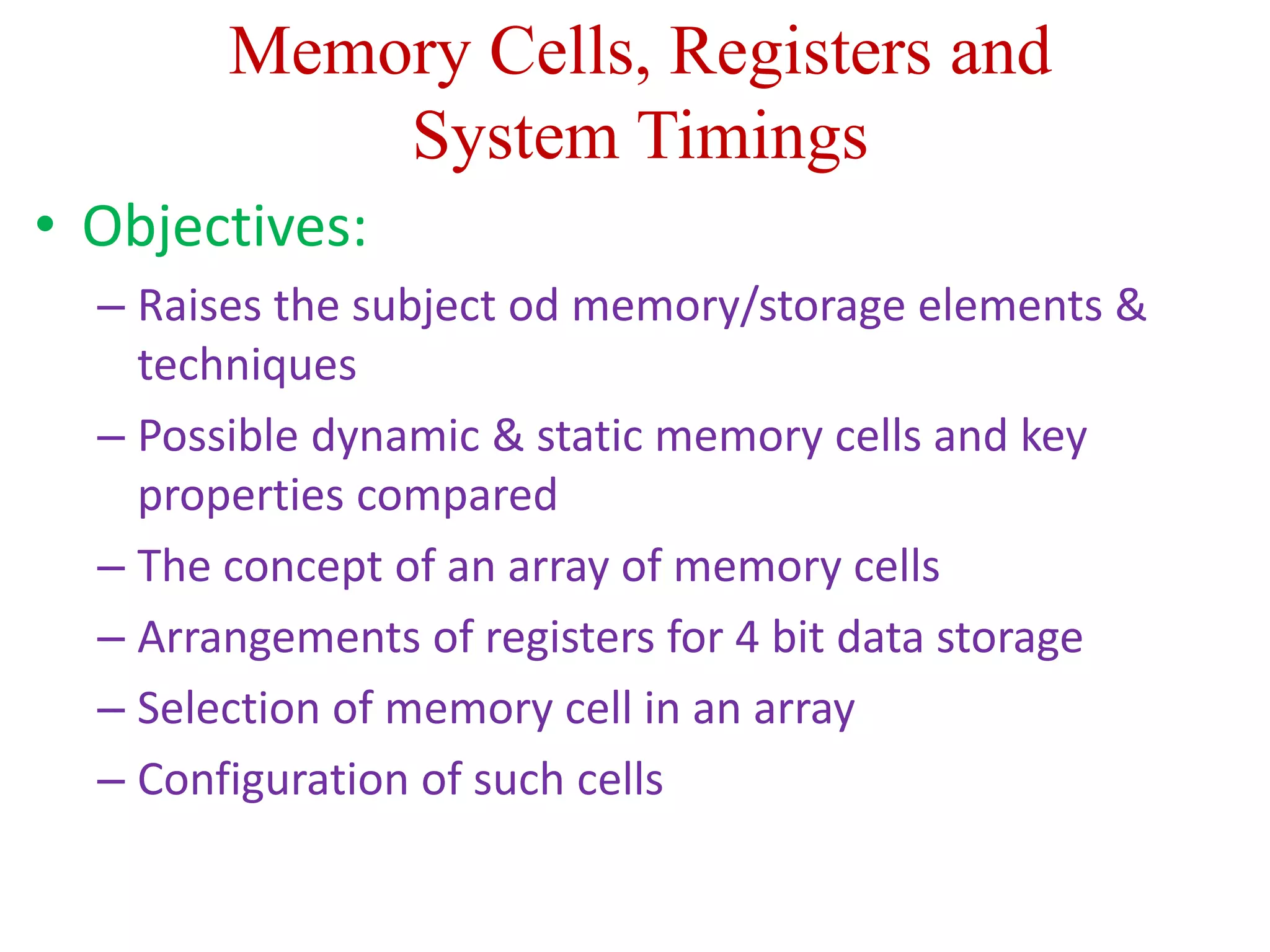 Memory elements 1 | PPTX