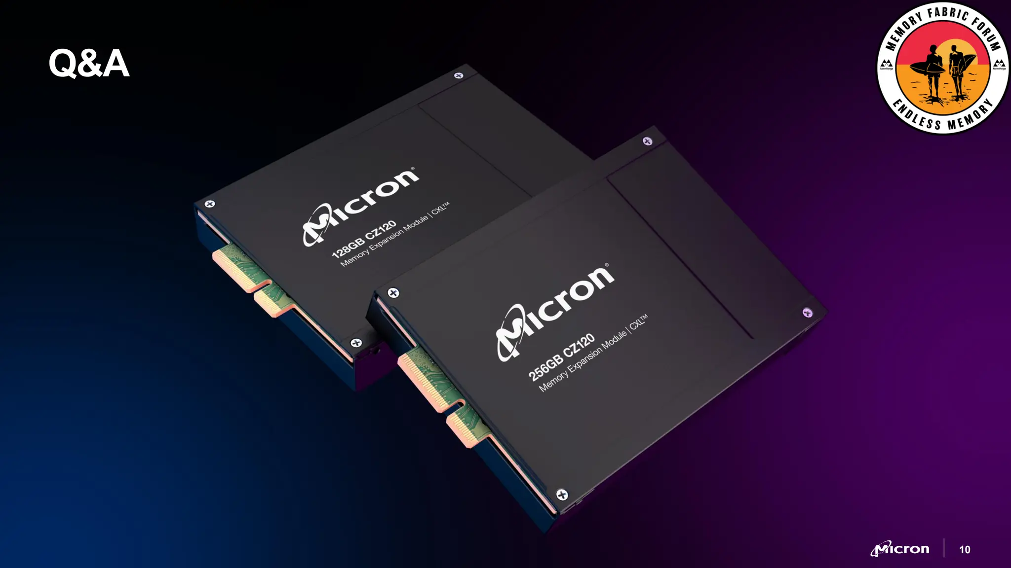 Q1 Memory Fabric Forum: Micron CXL-Compatible Memory Modules | PPT