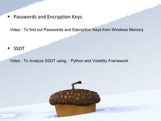 Memory forensic analysis (aashish) | PPT
