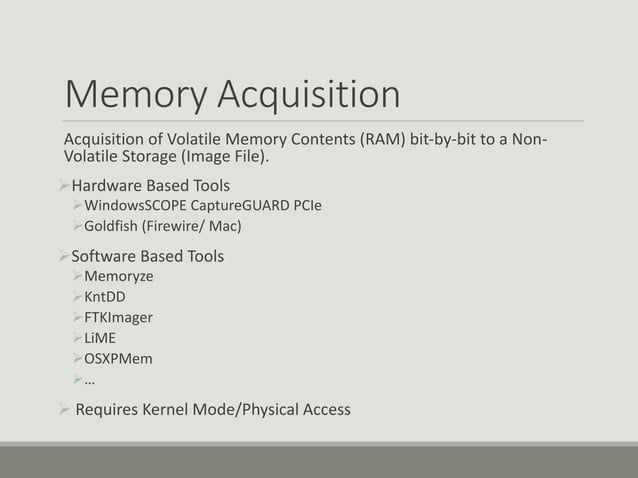 Memory forensics | PPTX