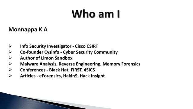 Investigating Malware using Memory Forensics | PPTX | Data Storage and Warehousing | Computing