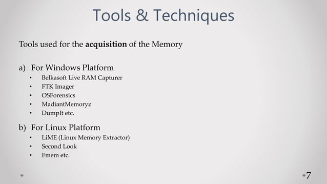 Memory Forensics | PPTX | Operating Systems | Computer Software and Applications