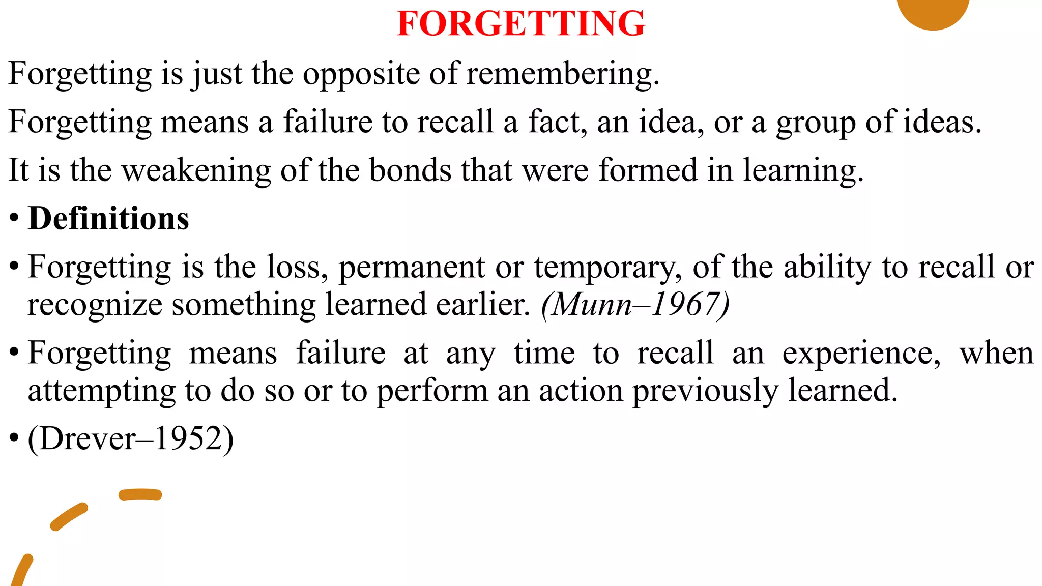 Memory & forgetting | PPTX