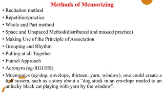 Memory & forgetting | PPTX