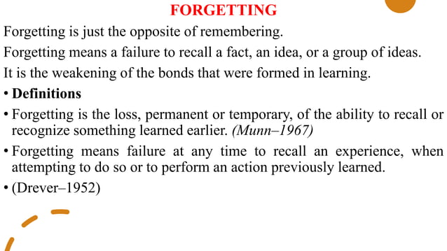 Memory & forgetting | PPTX | Brain and Nervous System Disorders | Diseases and Conditions