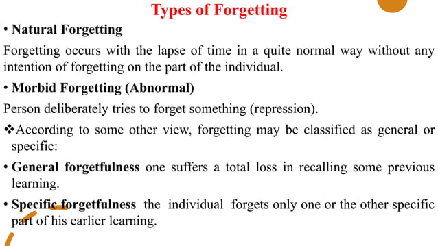 Memory & forgetting | PPTX | Brain and Nervous System Disorders ...