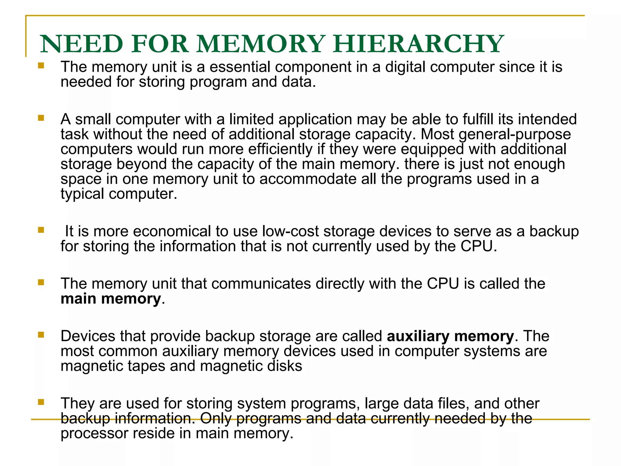 Memory hierarchy | PPT