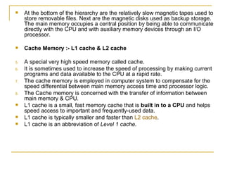 Memory hierarchy | PPT