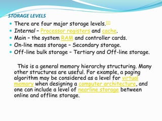 Memory hierarchy | PPTX