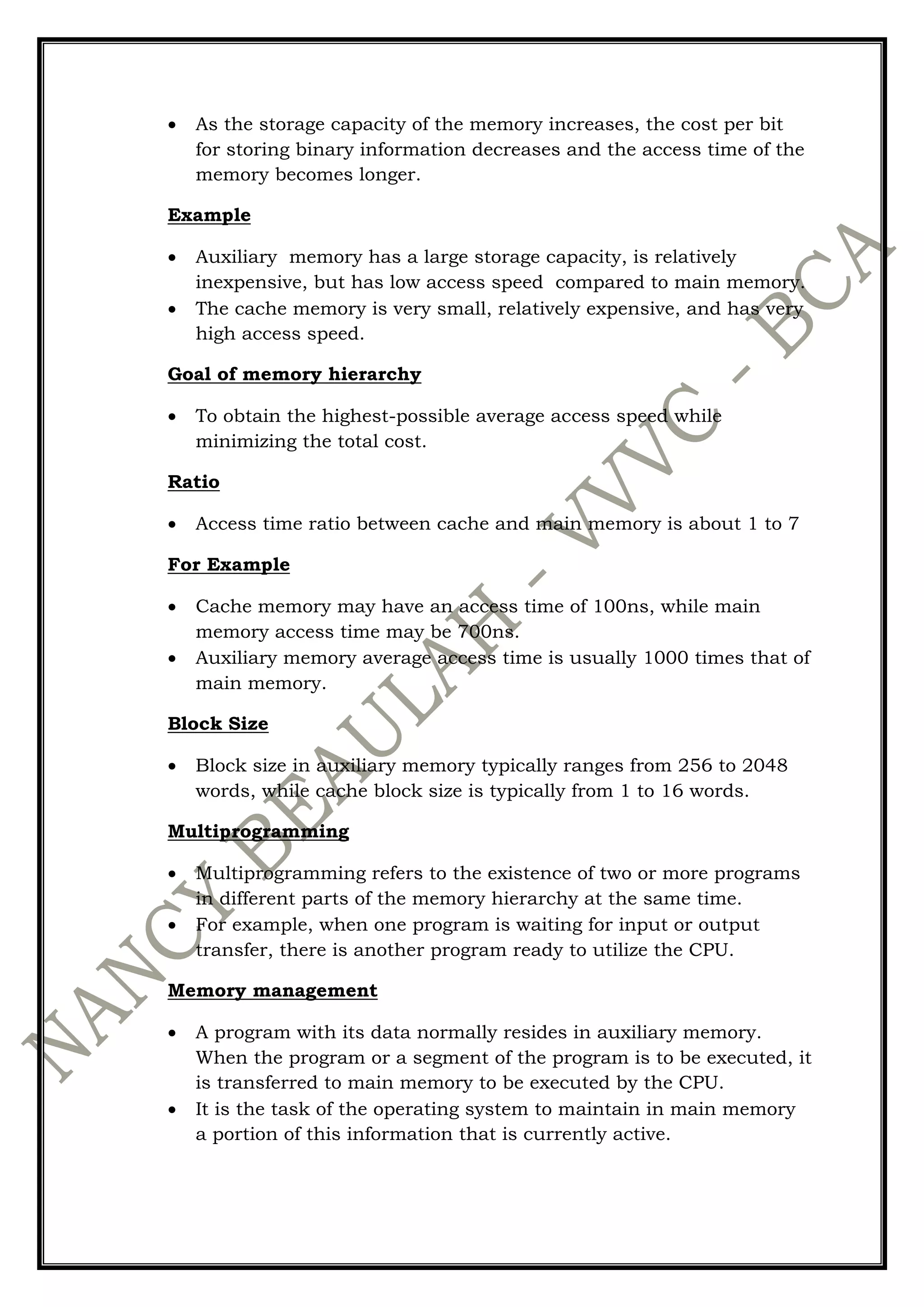 Memory hierarchy | PDF