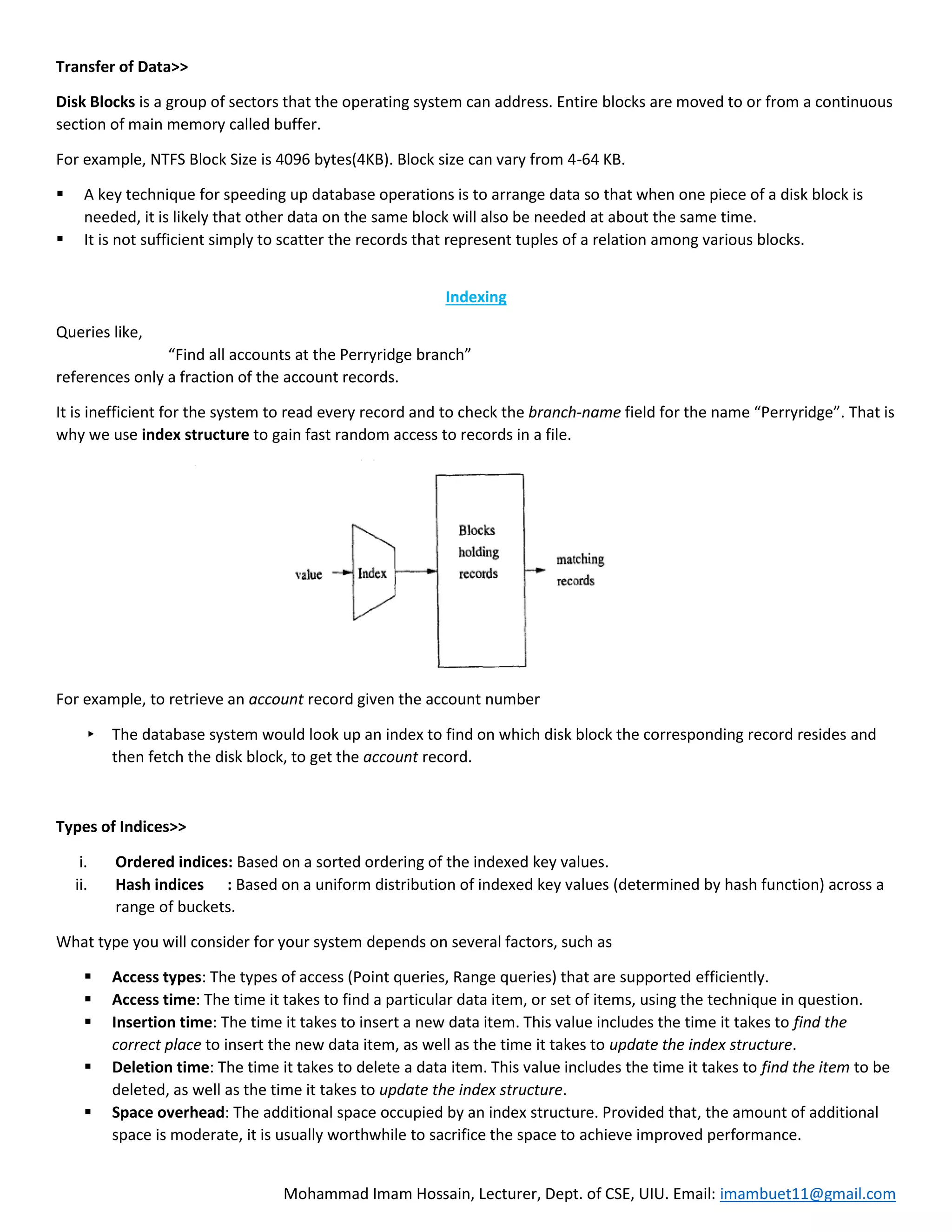 DBMS 8 | Memory Hierarchy and Indexing | PDF | Databases | Computer Software and Applications