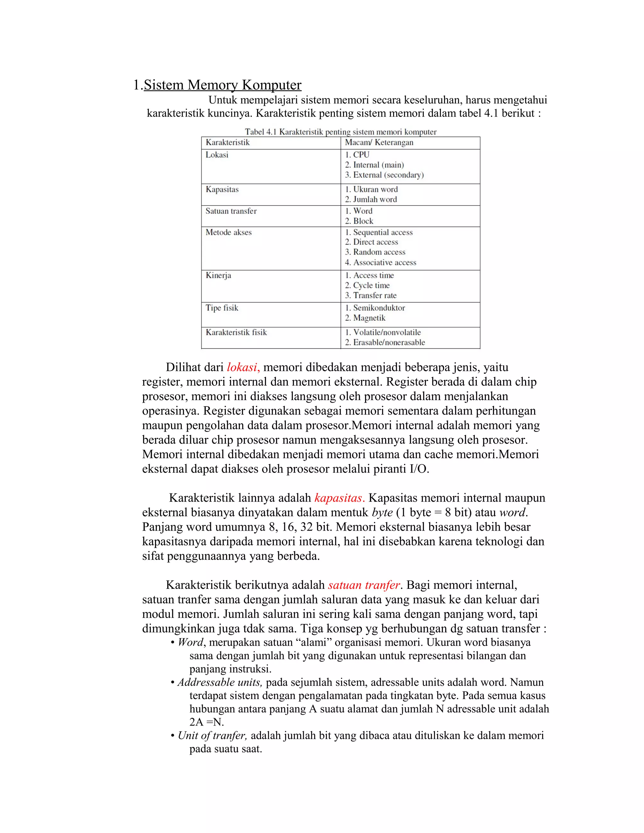 Memoryi internal-eksternal | PDF