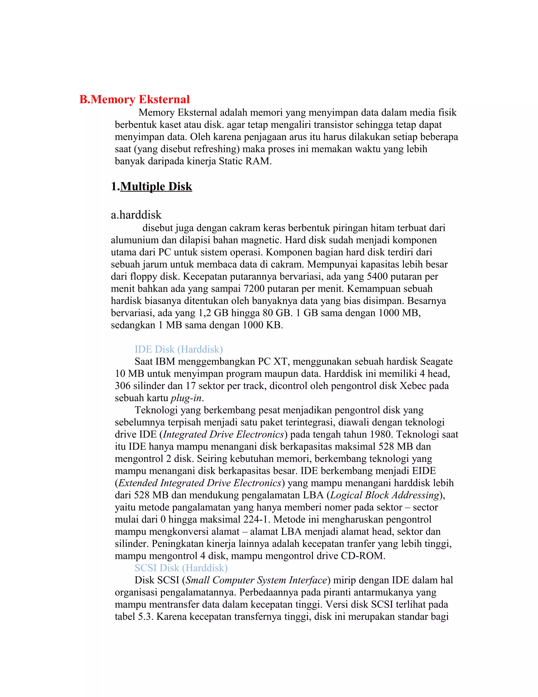 Memoryi internal-eksternal | PDF