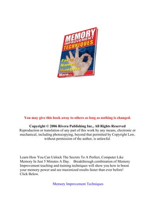 Memory improvement | PDF