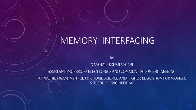 Memory interfacing | PPTX | Computer Peripherals | Computing