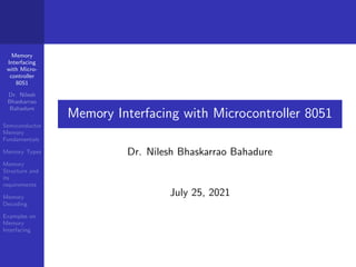 Memory interfacing of microcontroller 8051 | PDF