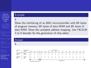 Memory interfacing of microcontroller 8051 | PDF