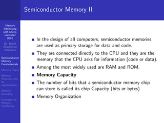 Memory interfacing of microcontroller 8051 | PDF