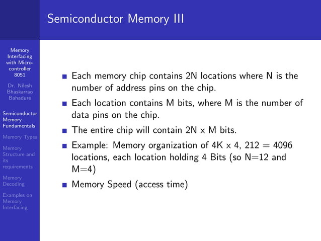 Memory interfacing of microcontroller 8051 | PDF