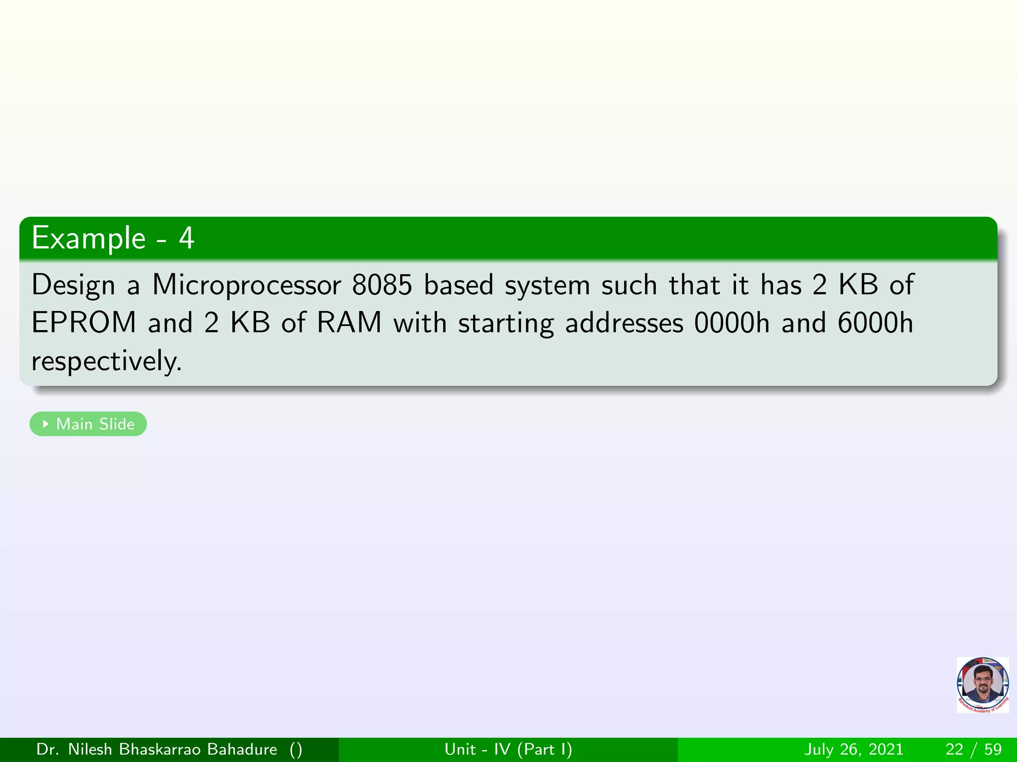 Memory Interfacing Of Microprocessor 8085 Ppt 
