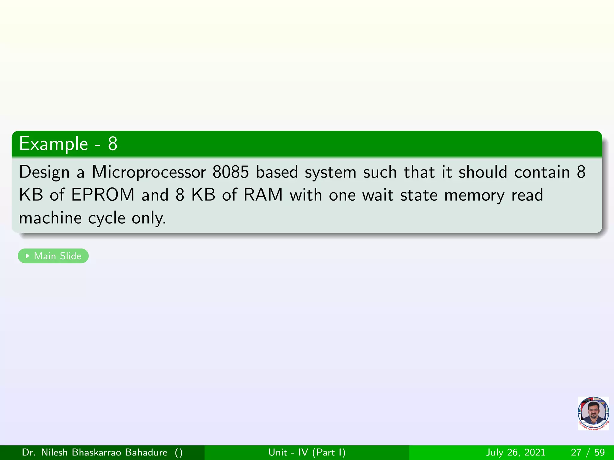 Memory Interfacing Of Microprocessor 8085 Ppt