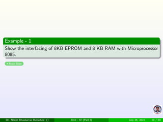 Memory interfacing of microprocessor 8085 | PDF