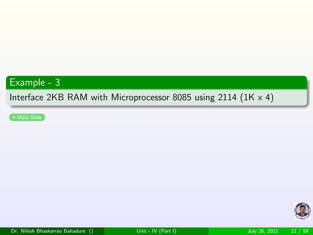 Memory interfacing of microprocessor 8085 | PDF