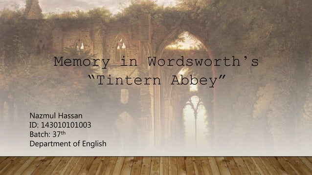 Memory in Wordsworth's "Tintern Abbey" | PPTX