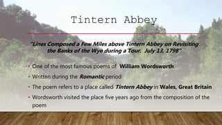 Memory in Wordsworth's "Tintern Abbey" | PPTX