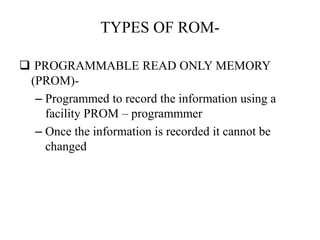 Memory & its types presentation1 | PPTX