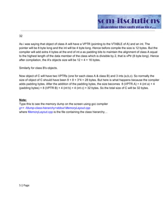 Memory layout in C++ vis a-vis polymorphism and padding bits | PDF