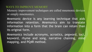 Memory & Learning | PPTX