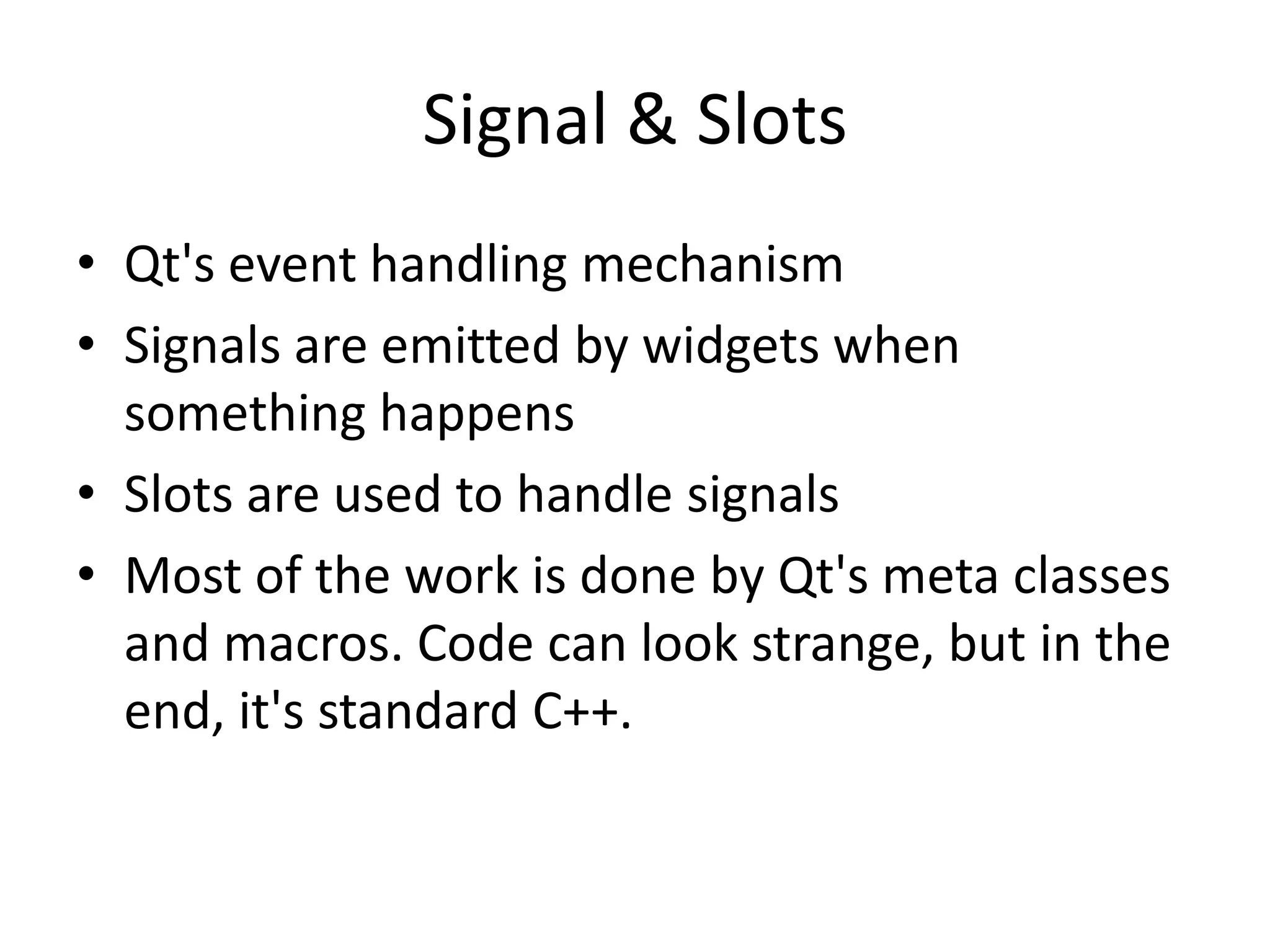 Qt Memory Management & Signal and Slots | PPTX