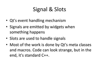 Qt Memory Management & Signal and Slots | PPTX
