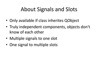 Qt Memory Management & Signal and Slots | PPTX