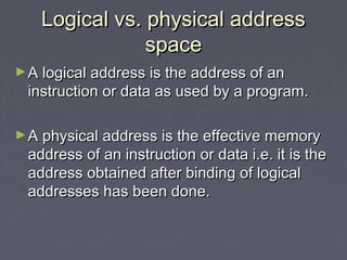 Memory management | PPT