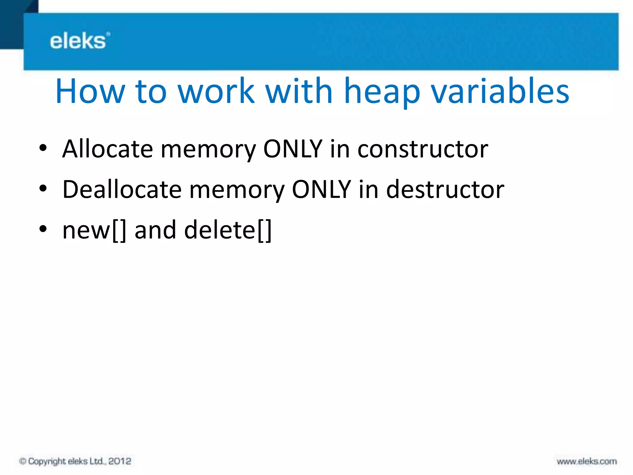 cpp-2013 #4 Memory management | PPT