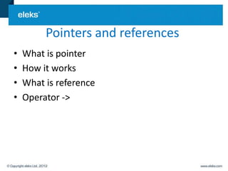 cpp-2013 #4 Memory management | PPT
