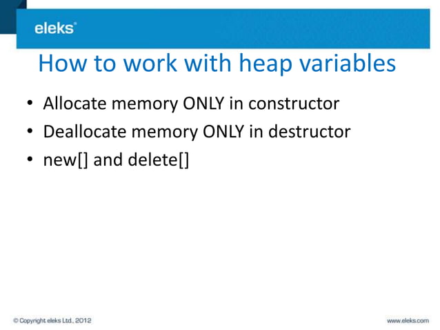 cpp-2013 #4 Memory management | PPT